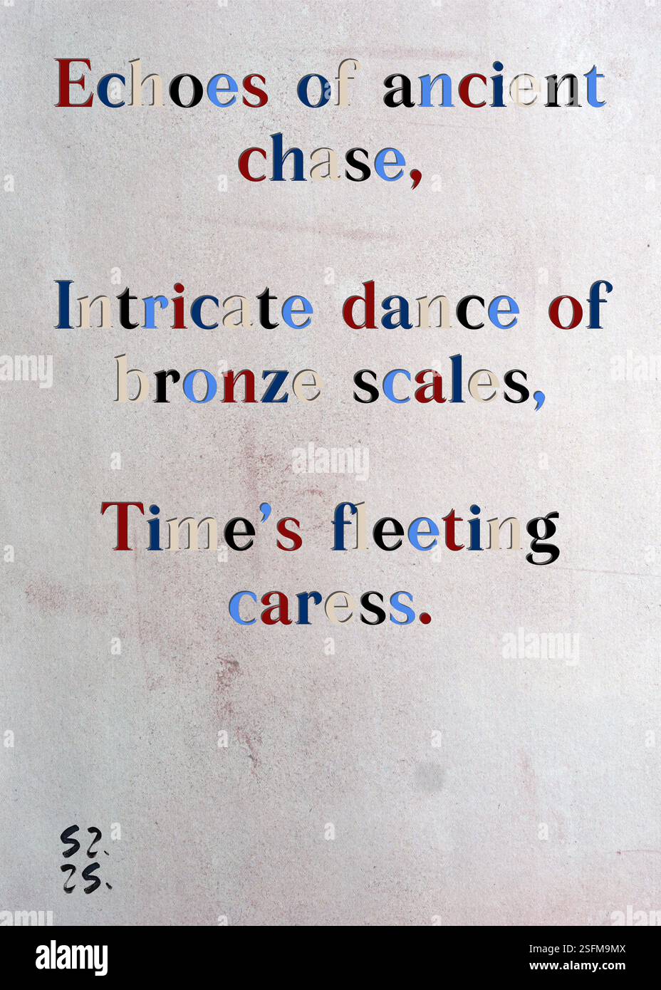 Echoes of ancient chase, Intricate dance of bronze scales, Time's ...