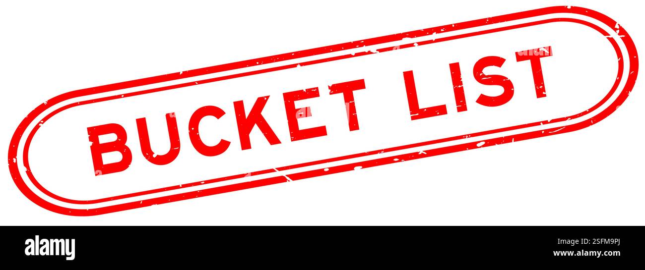 Grunge red bucket list word rubber seal stamp on white background Stock ...