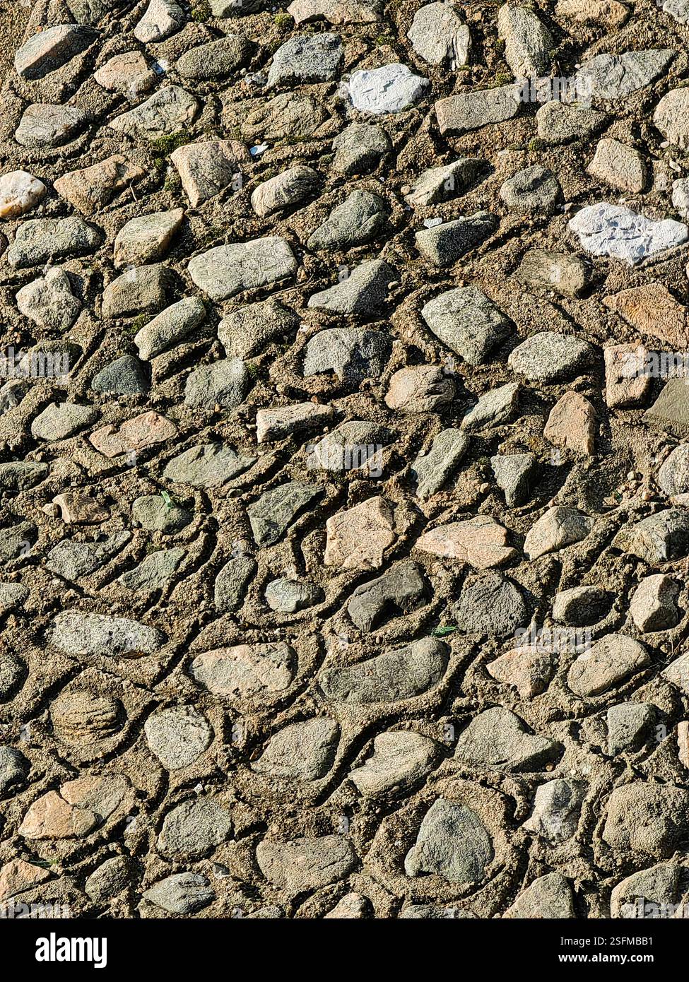 Urban Mosaic – Stones Embedded in Concrete Stock Photo - Alamy