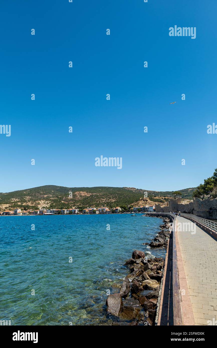 Eski Foca old town sea view, a popular resort on the Aegean coast in ...