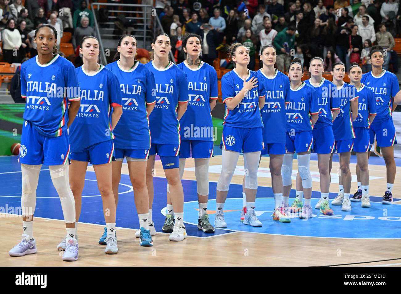 Brno, Czech Republic. 09th Feb, 2025. Italian national team is seen ...