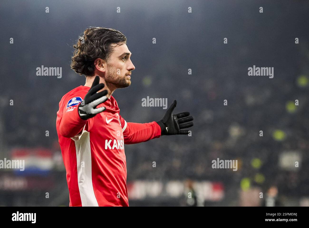 ALKMAAR - Troy Parrott of AZ celebrates 2-0 during the Dutch Eredivisie ...