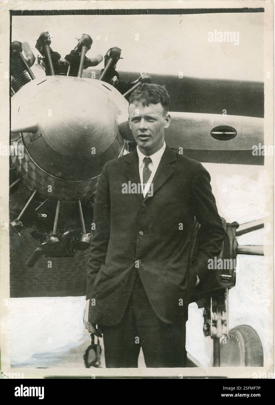 1927. Aviator Charles Lindberg with the Spirit of St. Louis. Credit: Album / Archivo ABC / Vidal ...