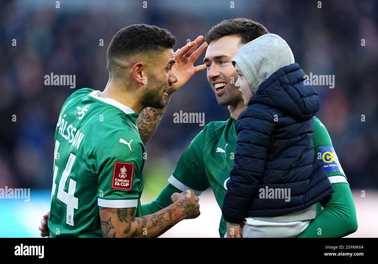 Plymouth Argyle's Victor Palsson (left) and Ryan Hardie celebrating ...