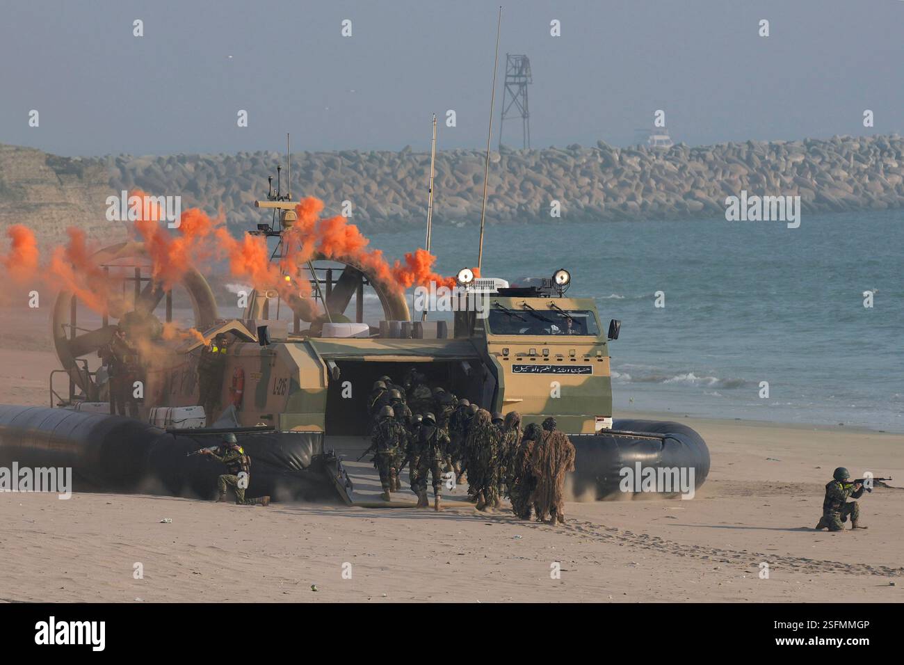 Navy commandos take part in a Maritime Counter Terrorism drill which is ...