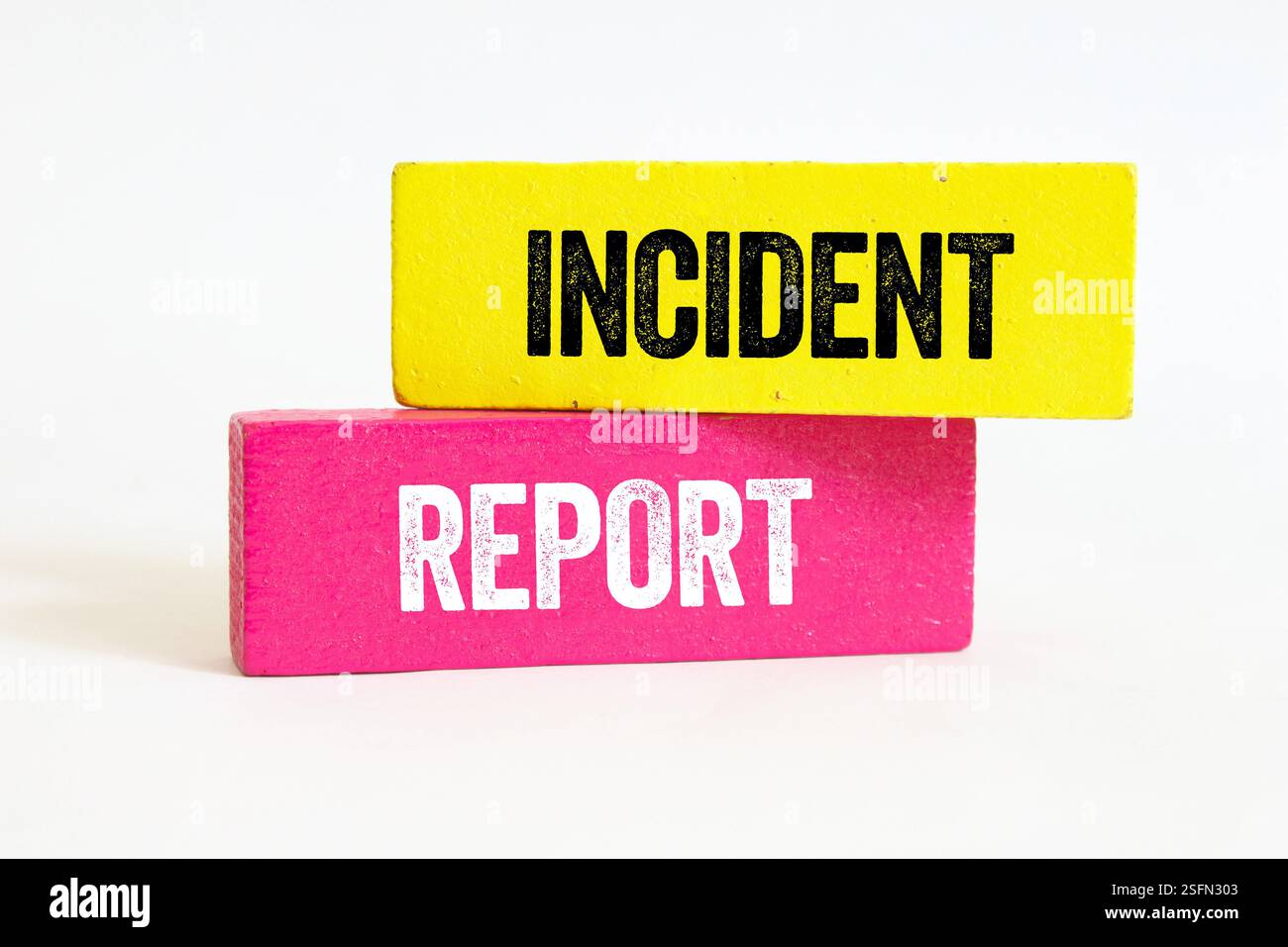 Incident report message written on wooden blocks on white background ...