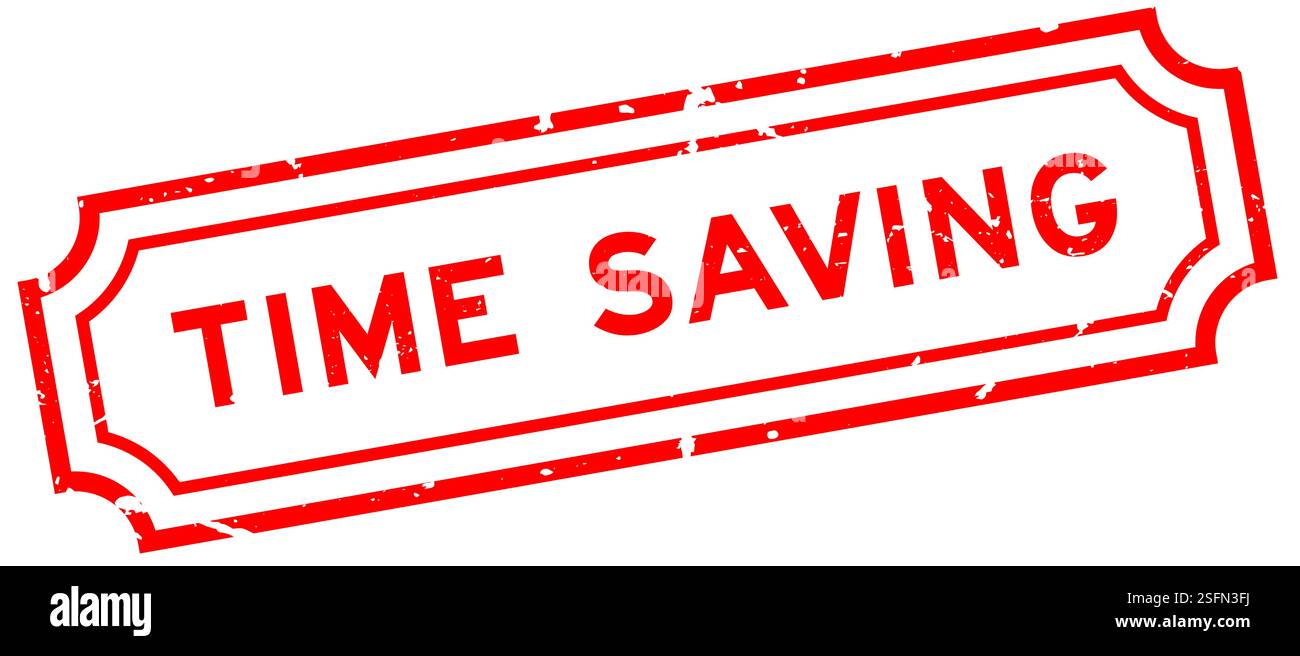 Grunge red time saving word rubber seal stamp on white background Stock Vector Image & Art - Alamy