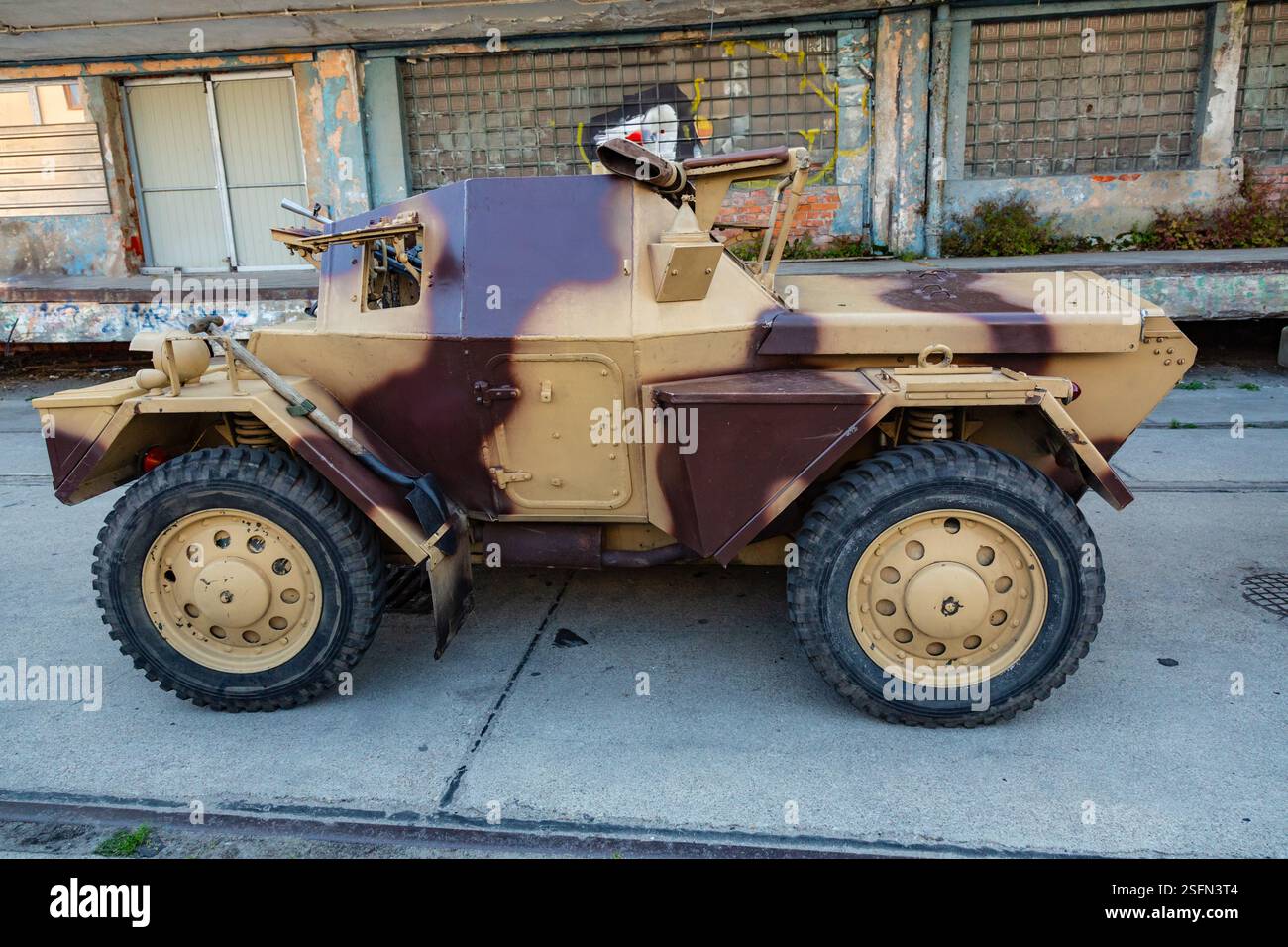 A British four-wheeled Daimler Dingo (Daimler Scout Car ) armored ...