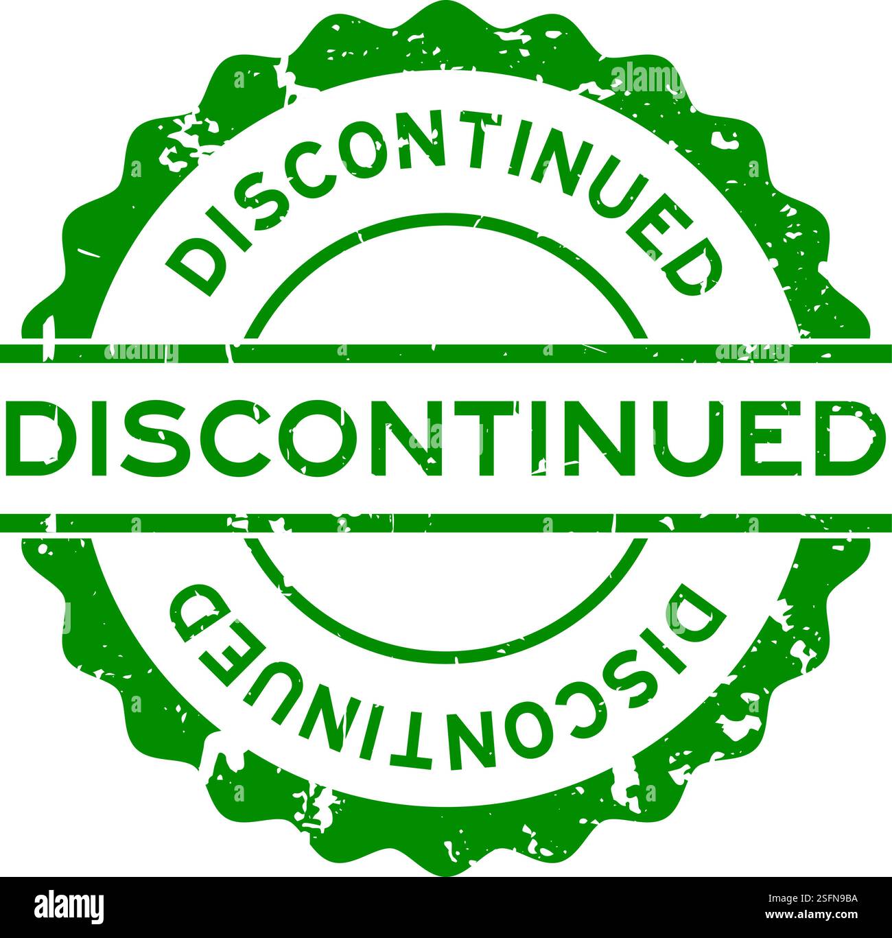 Grunge green discontinued word round rubber seal stamp on white background Stock Vector Image ...