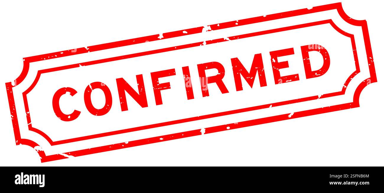 Grunge red confirmed word rubber seal stamp on white background Stock ...