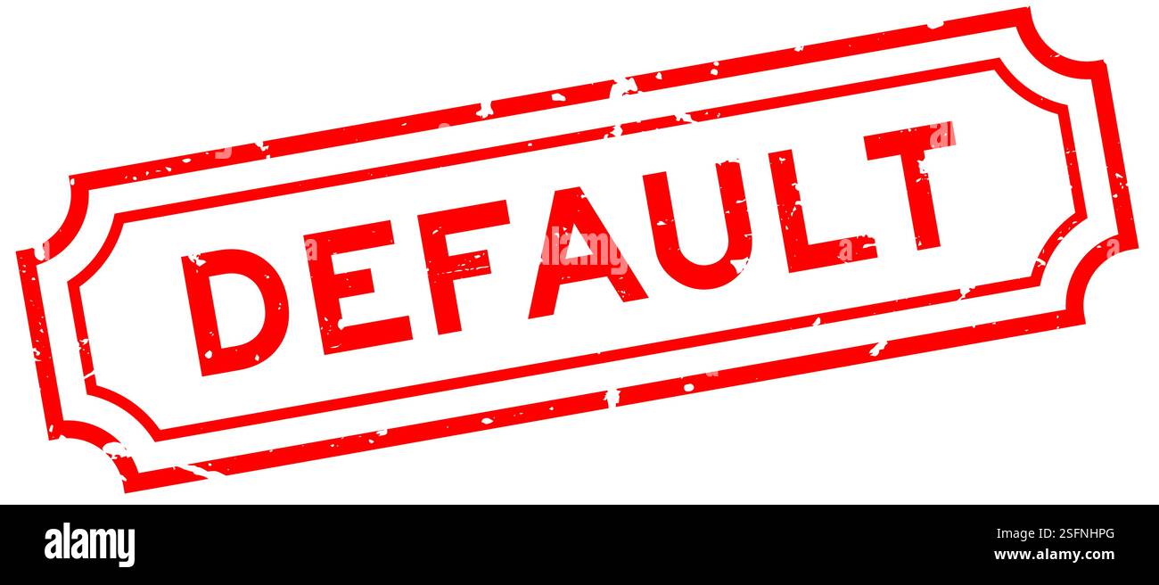 Grunge red default word rubber seal stamp on white background Stock ...