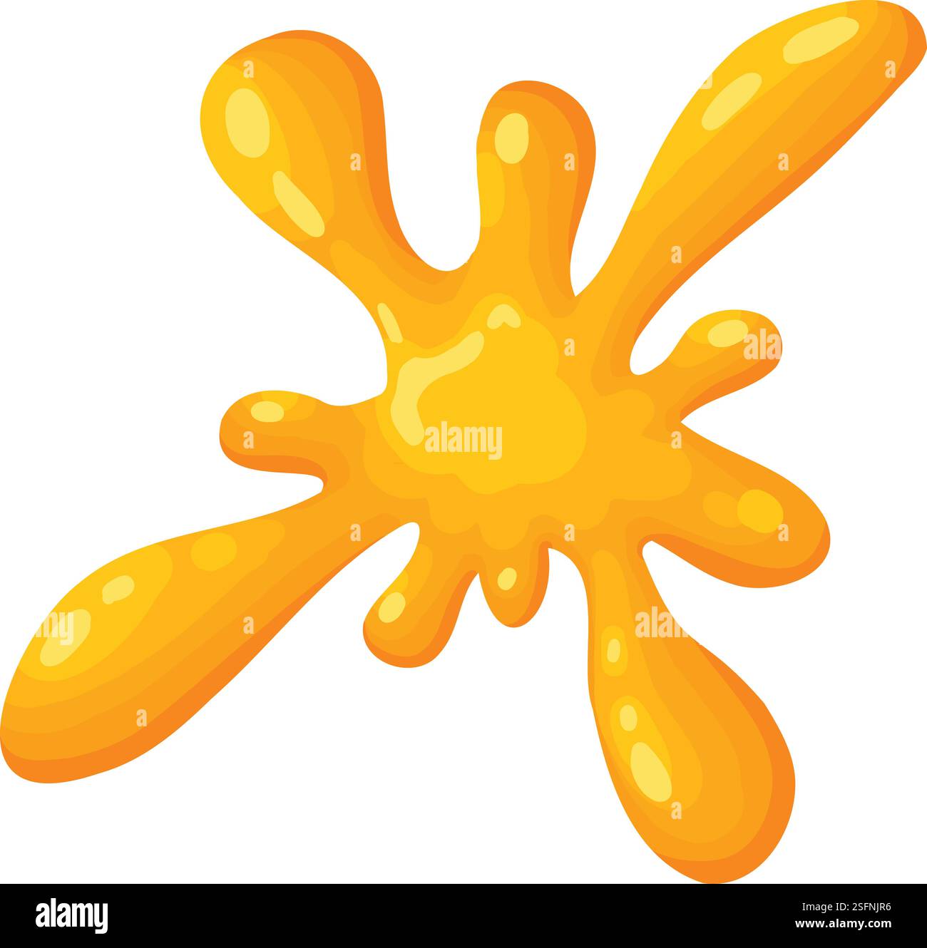 Cartoon honey splash. Sweet syrup dripping spots, melting liquid honey ...