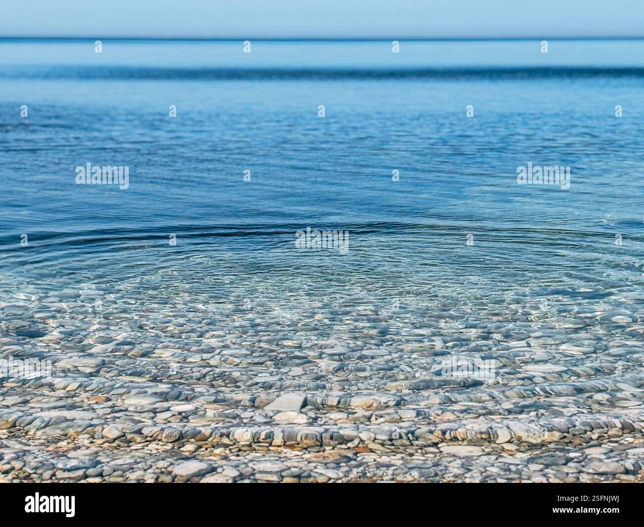 Round droplets of water over circles on the pool water. Water drop ...