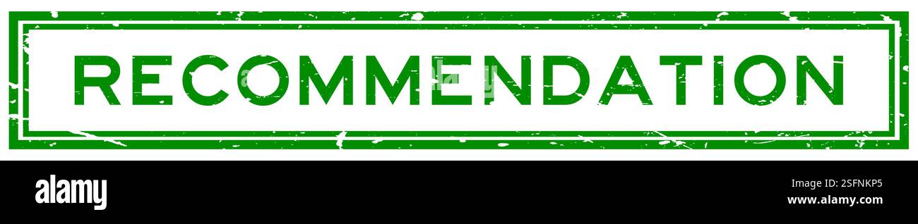 Grunge green recommendation word square rubber seal stamp on white ...