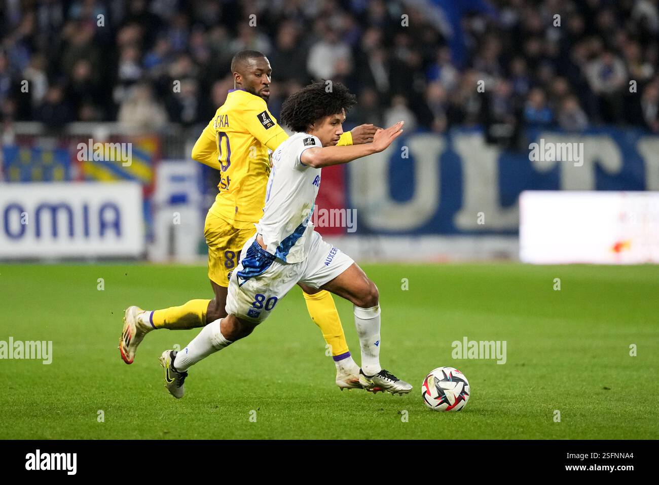 France. 09th Feb, 2025. 80 Han-Noah MASSENGO (aja) - 80 Shavy BABICKA ...