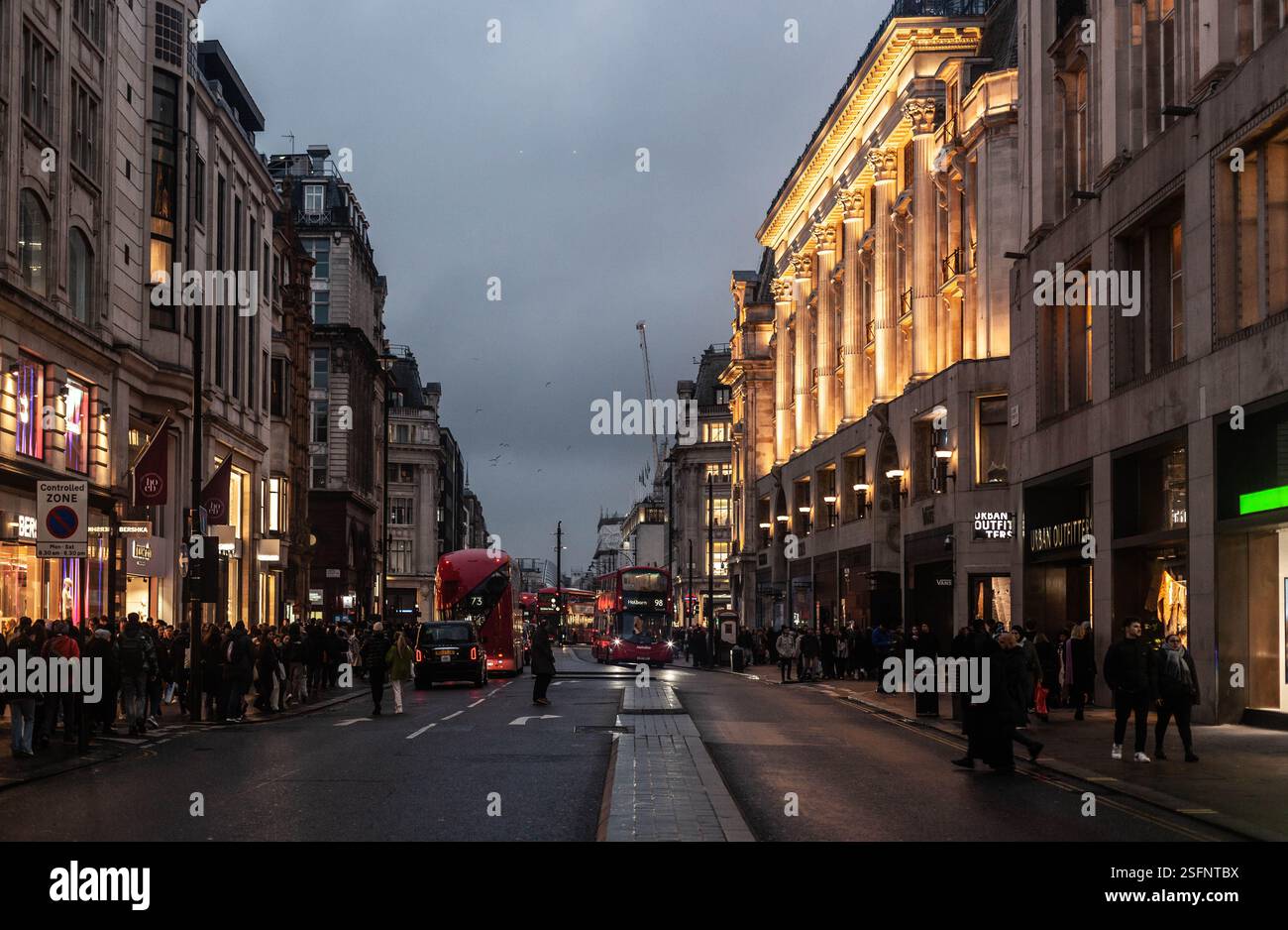Oxford street at dusk, London, England, UK Stock Photo - Alamy