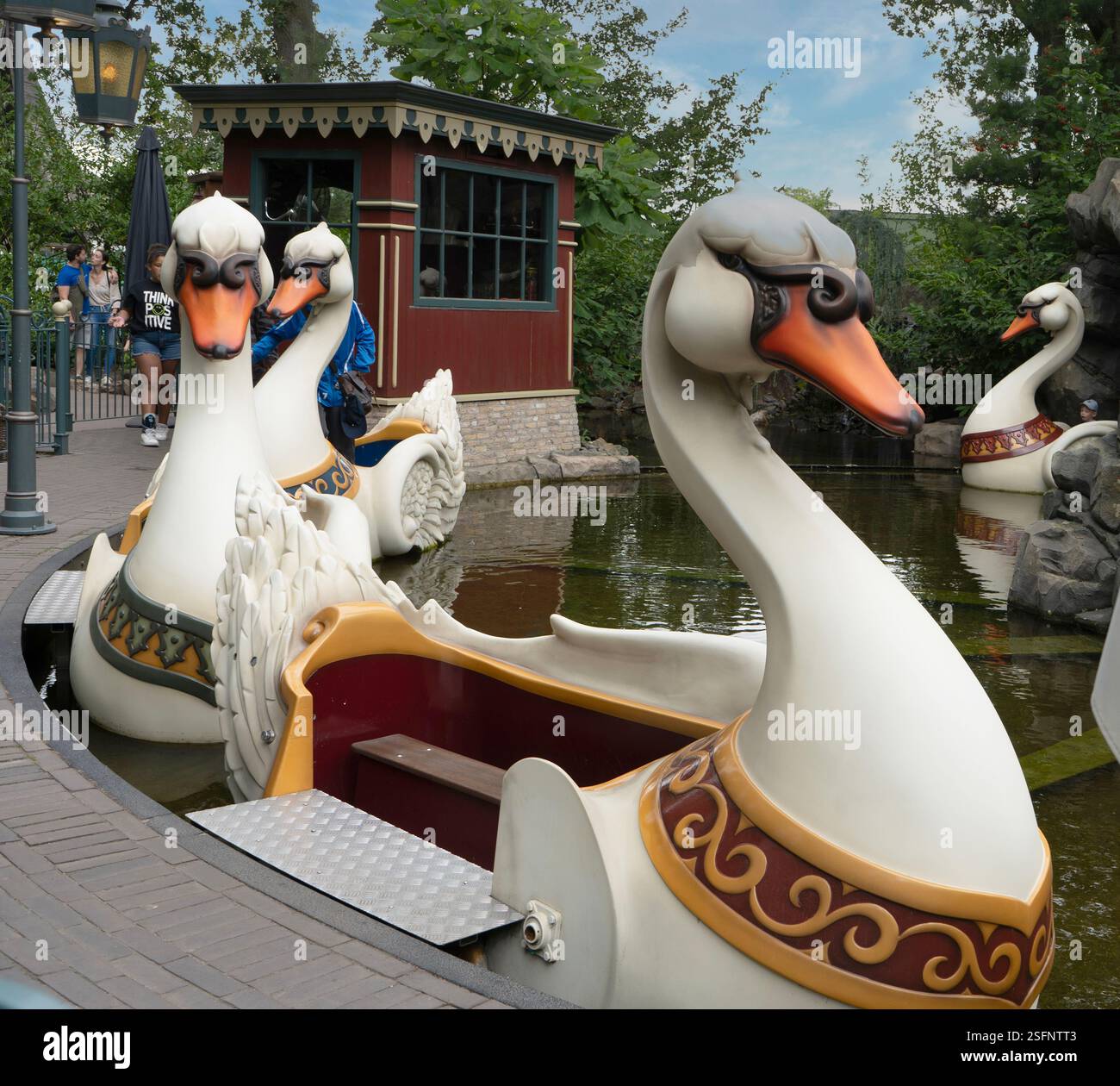 Swan boats at the Efteling, Kaatsheuvel, Netherlands Stock Photo - Alamy