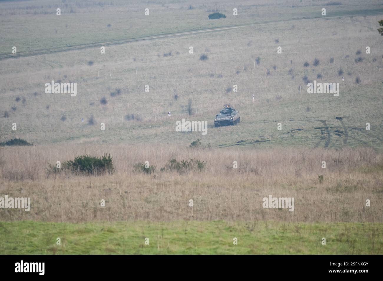 British army Warrior FV510 Infantry Fighting Vehicle in action on a ...