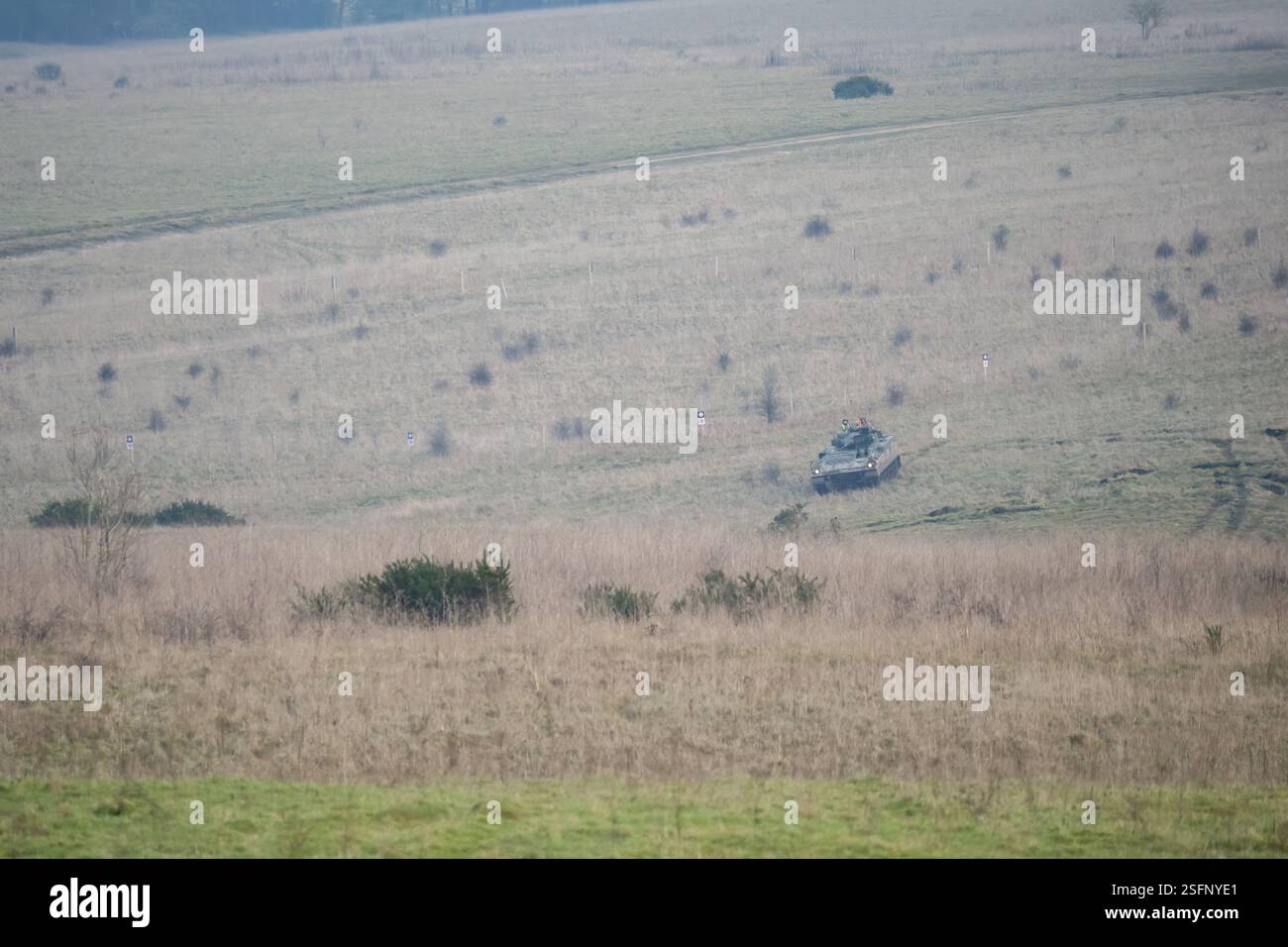 British army Warrior FV510 Infantry Fighting Vehicle in action on a ...