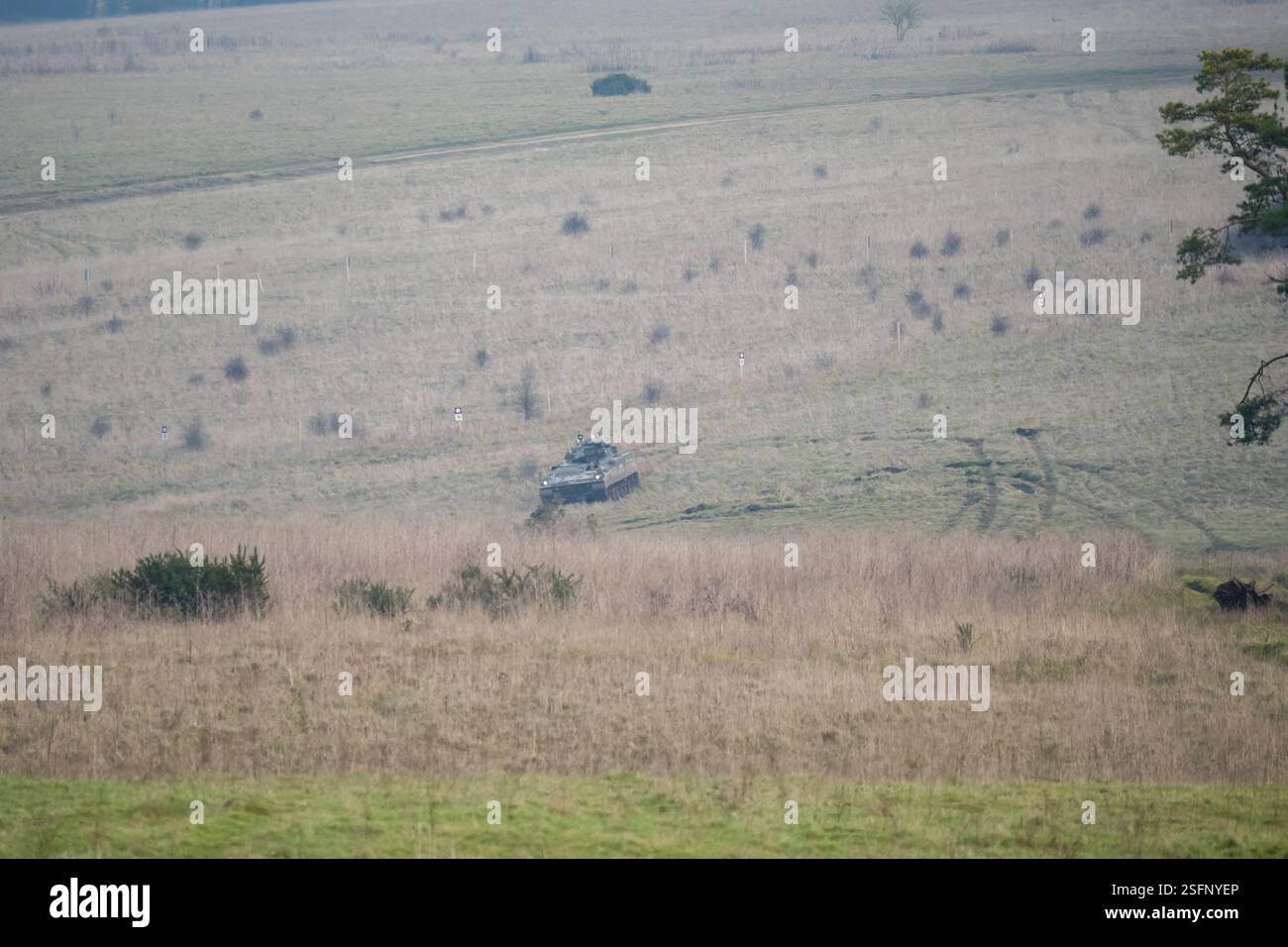 British army Warrior FV510 Infantry Fighting Vehicle in action on a ...
