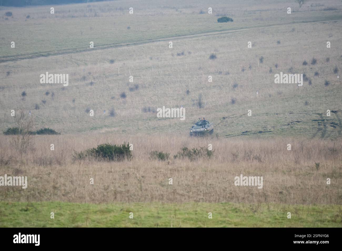 British army Warrior FV510 Infantry Fighting Vehicle in action on a ...