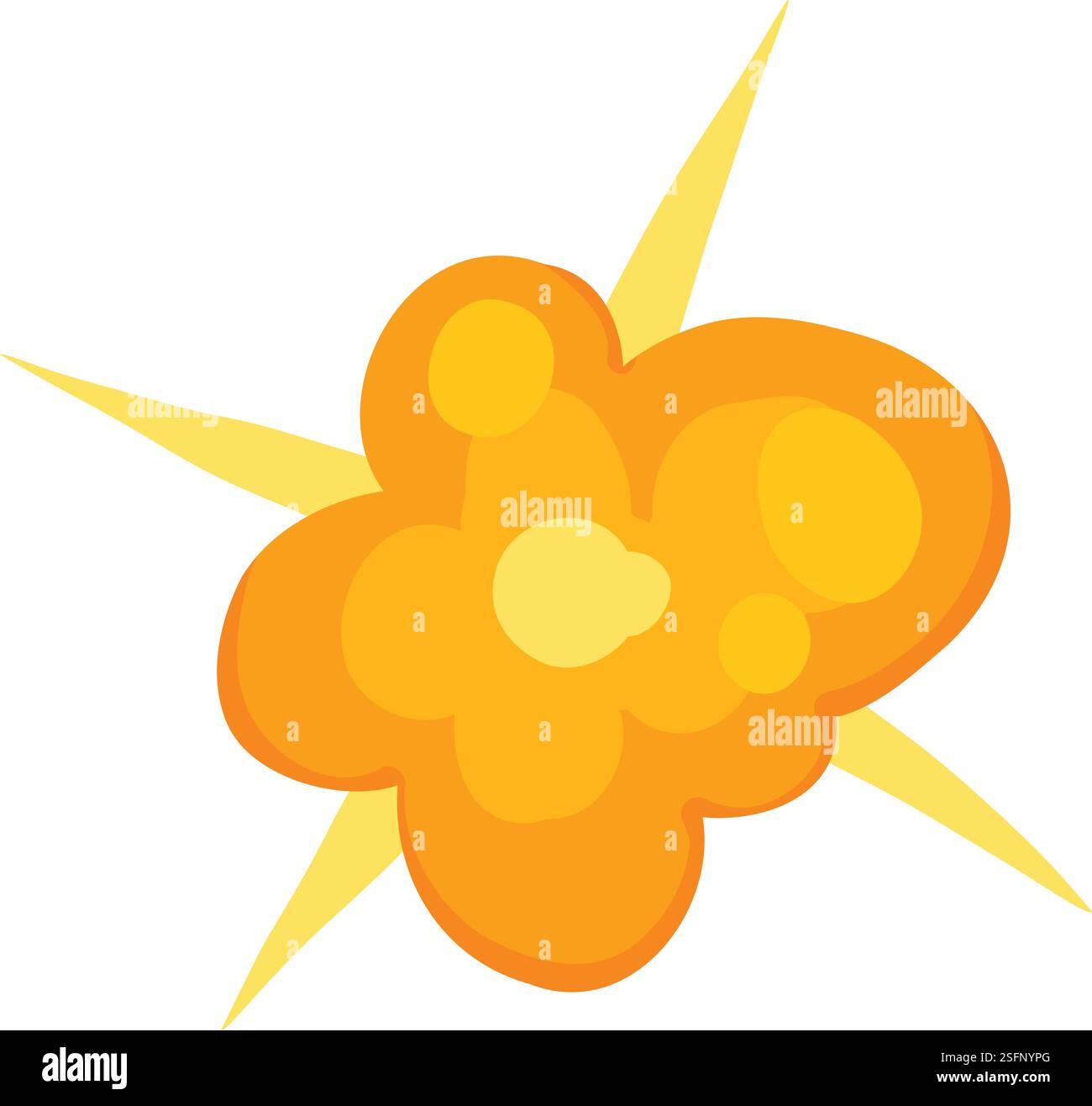 Comic explosive fire cloud game effect vector icon. Bomb blast with ...