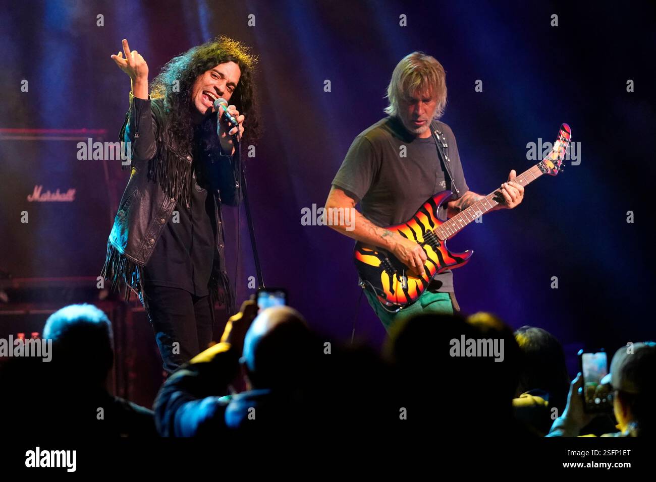 Gabriel Colon, left, and George Lynch of Lynch Mob perform on Saturday ...