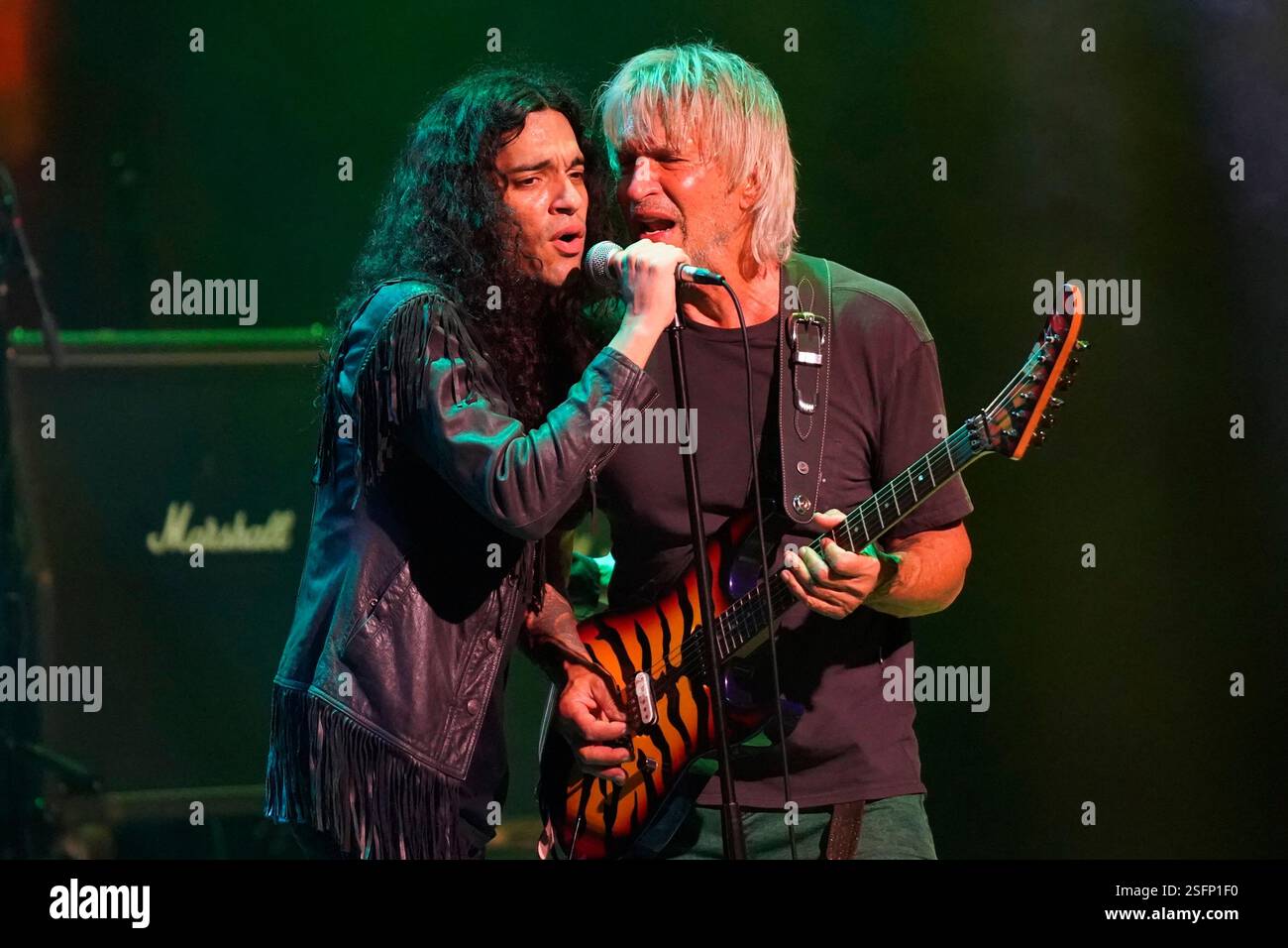Gabriel Colon, left, and George Lynch of Lynch Mob perform on Saturday ...