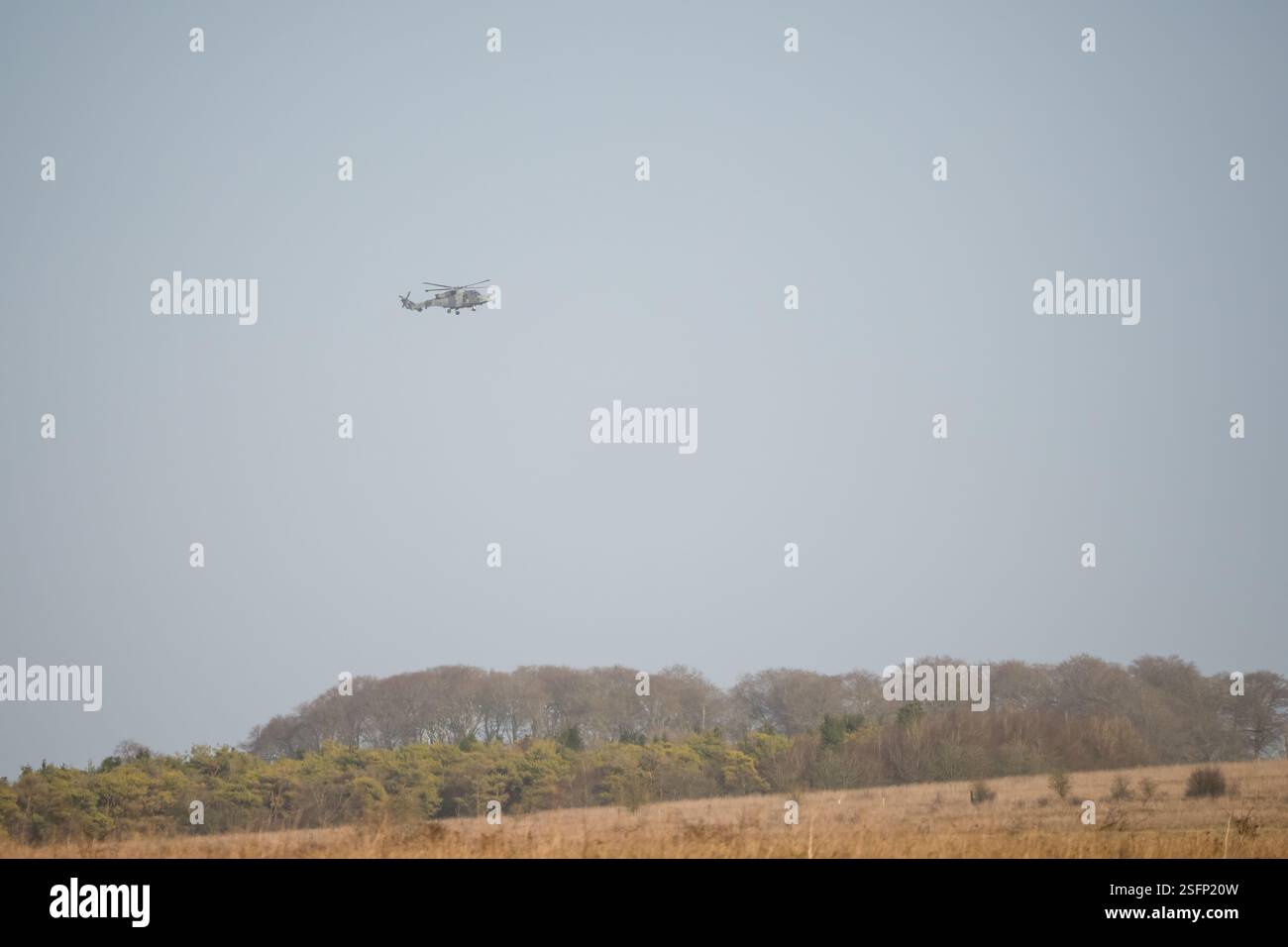 Agusta Westland Wildcat AW159 helicopter in low level flight Stock ...