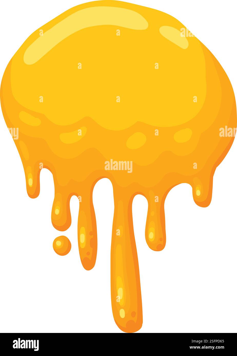 Cartoon honey splash. Sweet syrup dripping spots, melting liquid honey ...