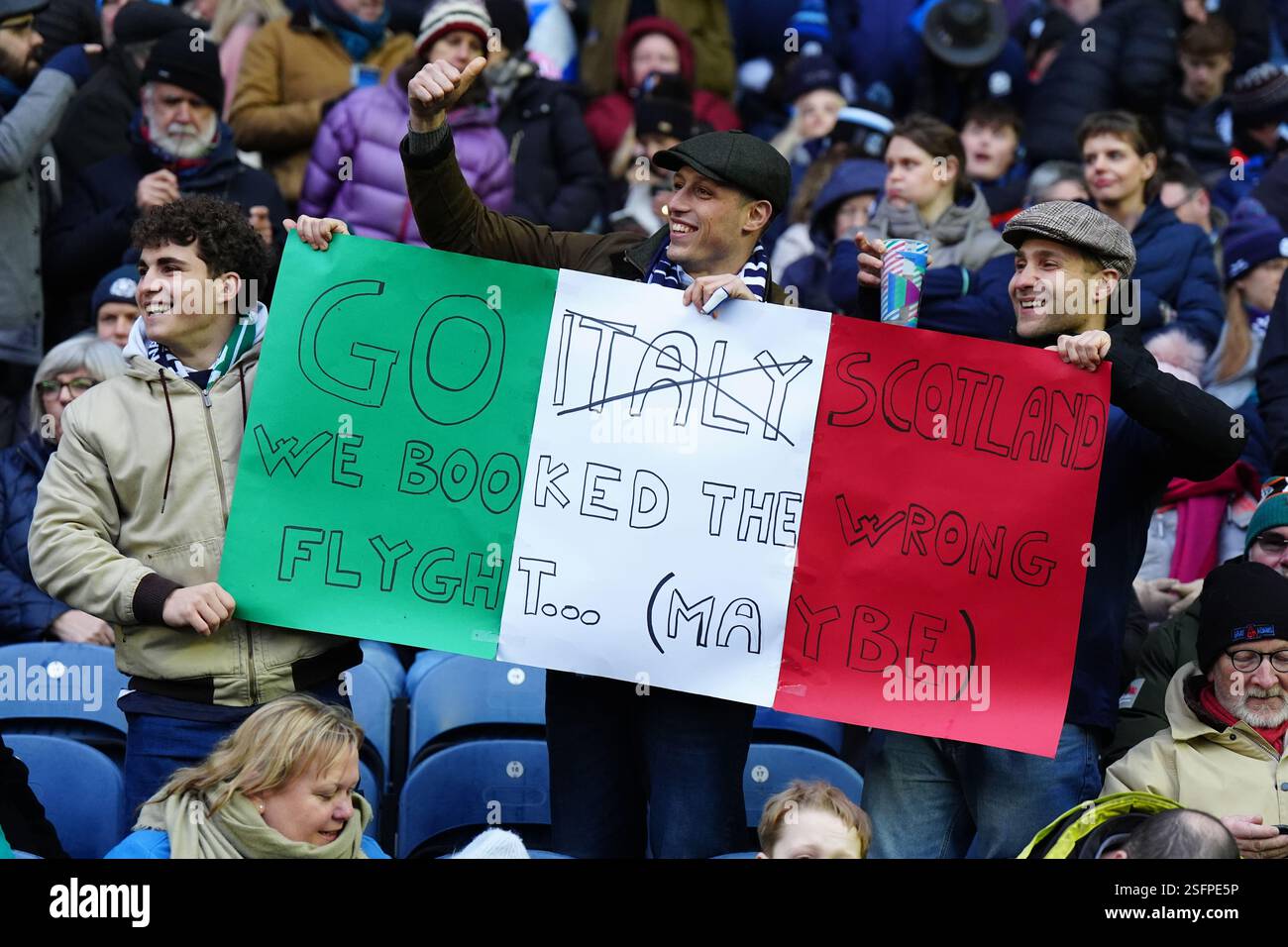 Fans during the Guinness Men's Six Nations match at Scottish Gas ...