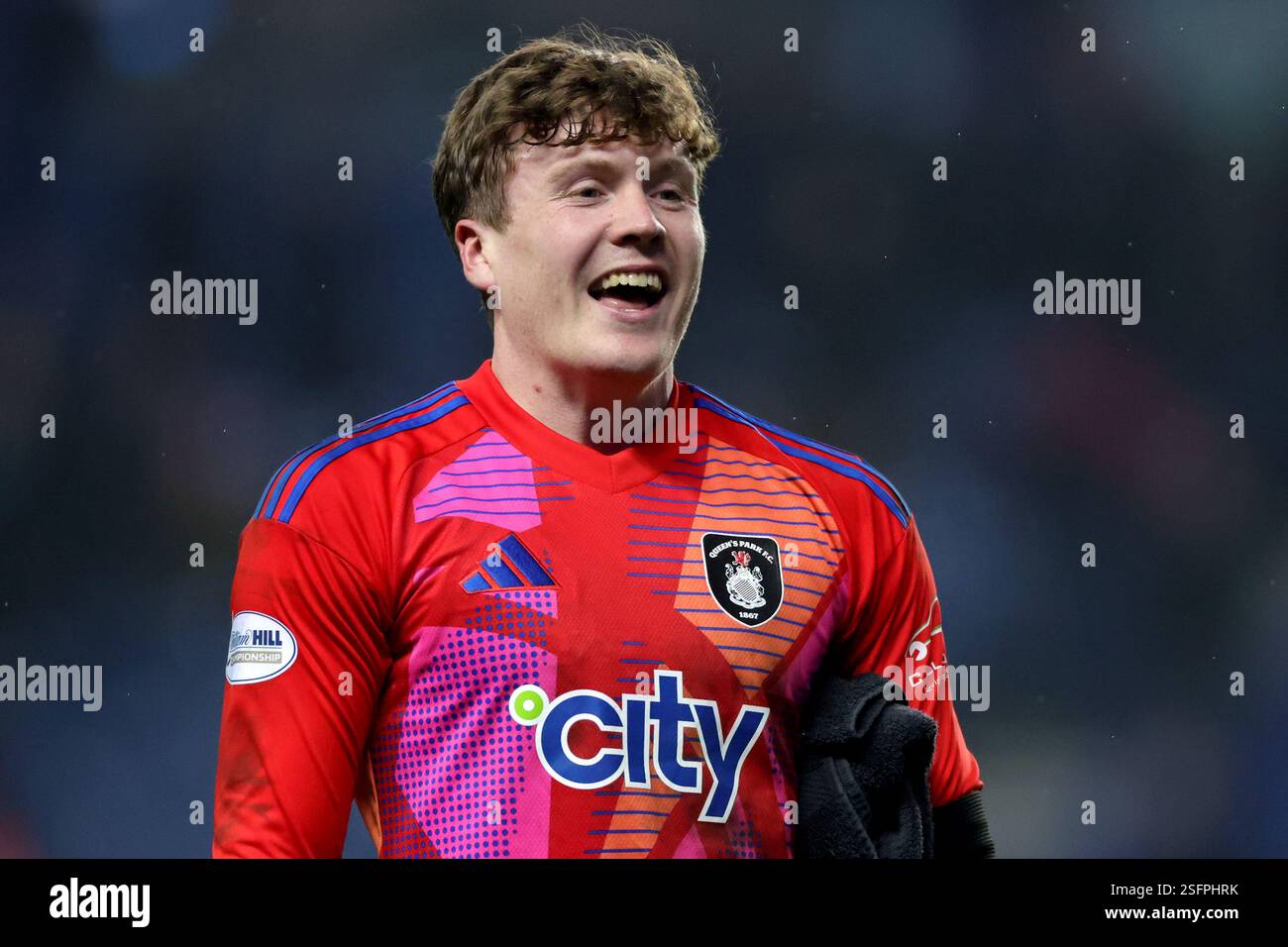 Queen’s Park goalkeeper Calum Ferrie celebrates their victory after the ...