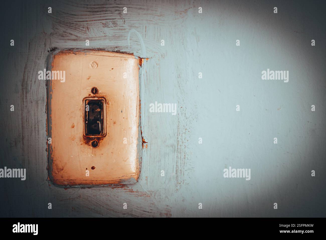 Vintage Light Switch on a Textured Wall Surface Stock Photo - Alamy