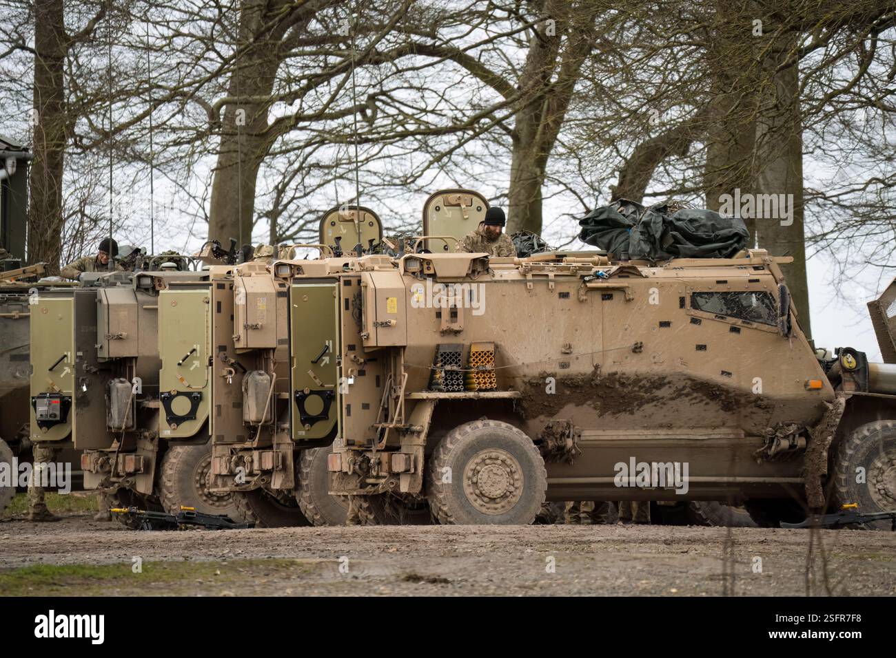British army Foxhound 4x4-wheel drive protected patrol vehicles on a ...