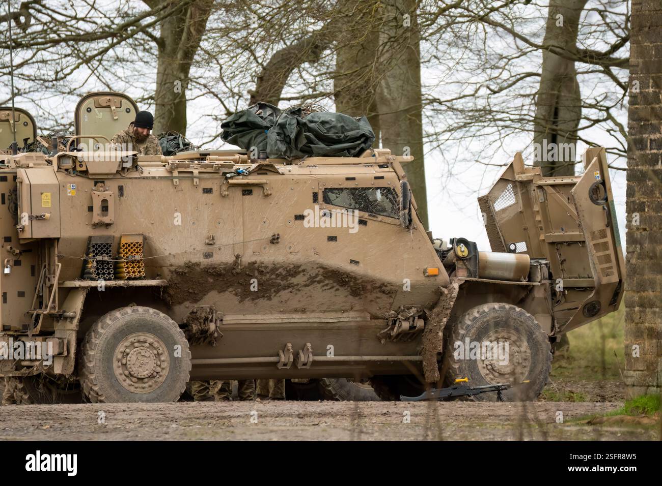 British army Foxhound 4x4-wheel drive protected patrol vehicle on a ...
