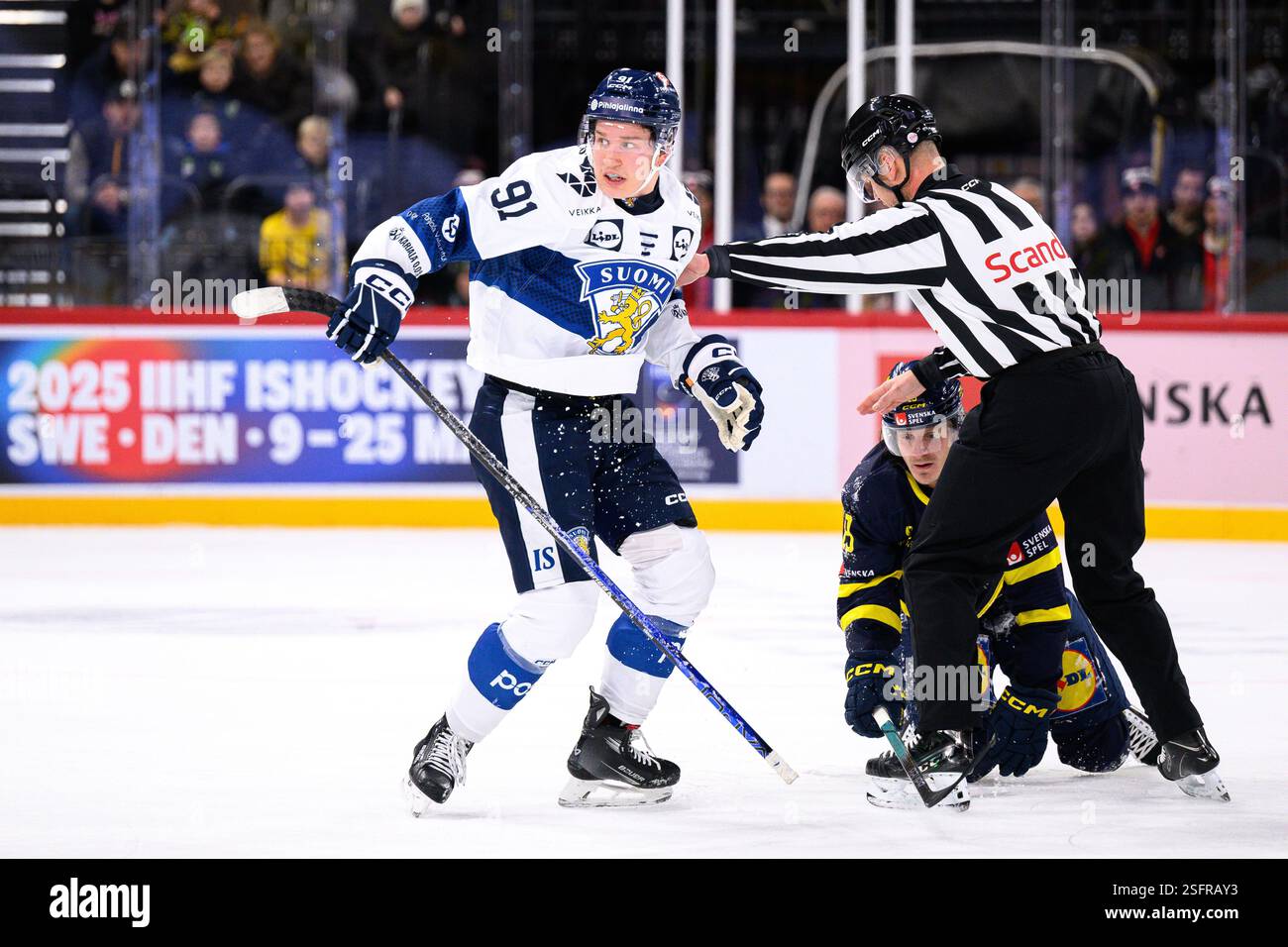 Oliver Kapanen of, Finland. , . and Marcus Sörensen of Sweden during ...