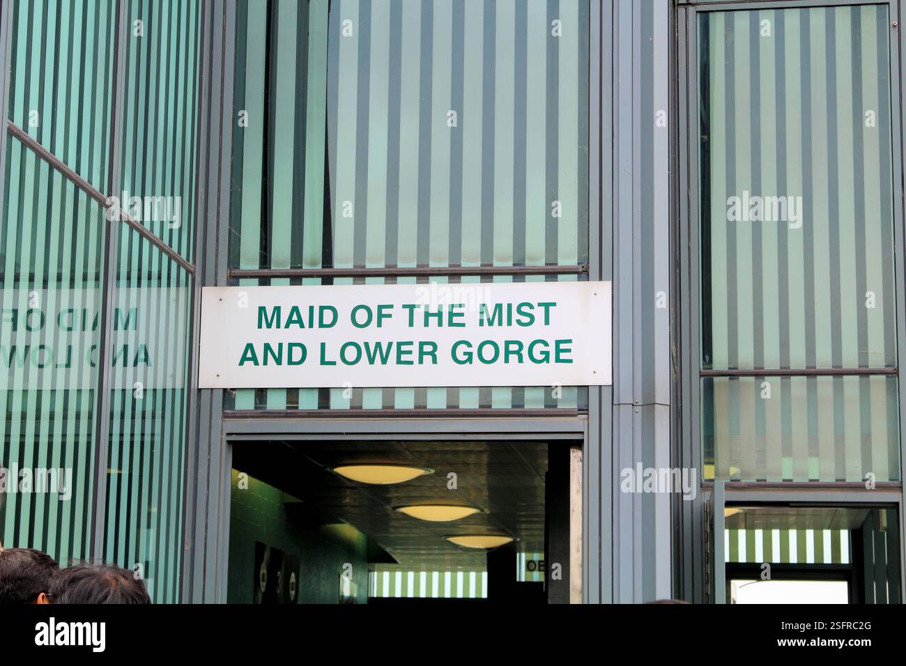 Tourists gather at the Maid of the Mist station near Niagara Falls ...