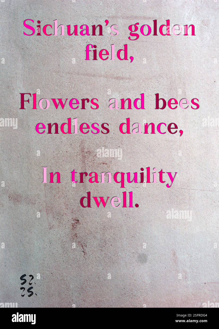 Sichuan's golden field, Flowers and bees endless dance, In tranquility ...