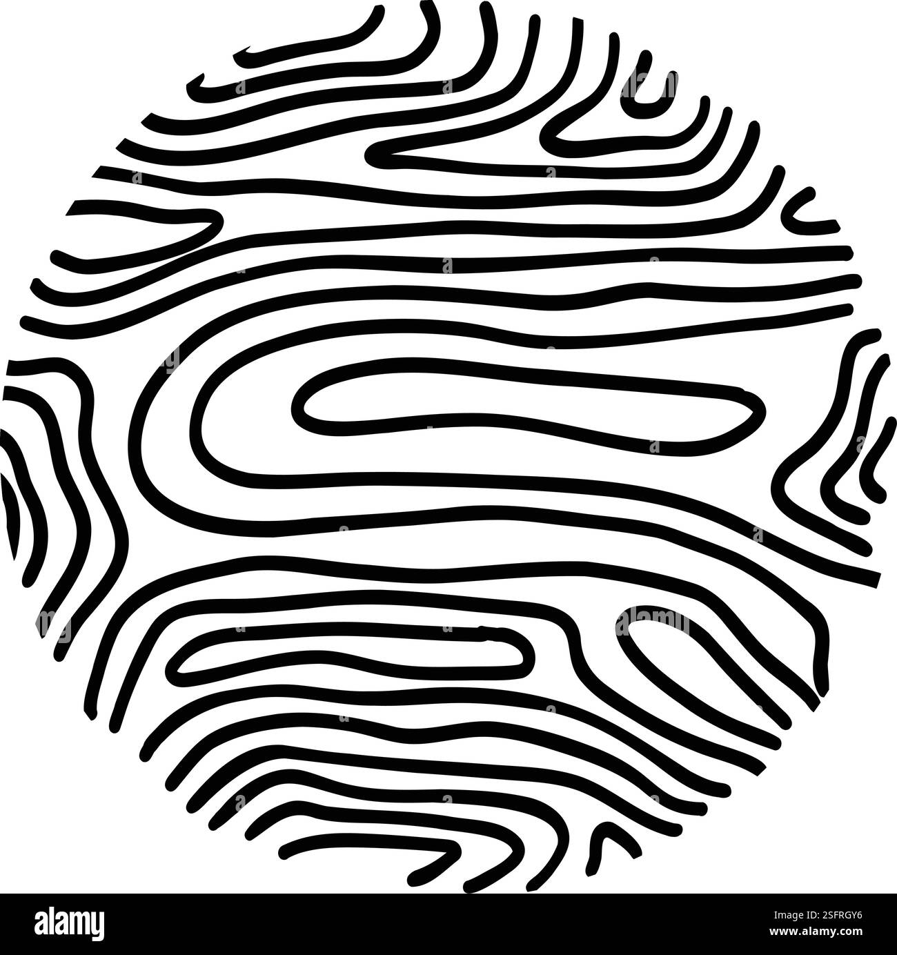 Wood line circle. Tree trunk cross section with topography rings, black ...