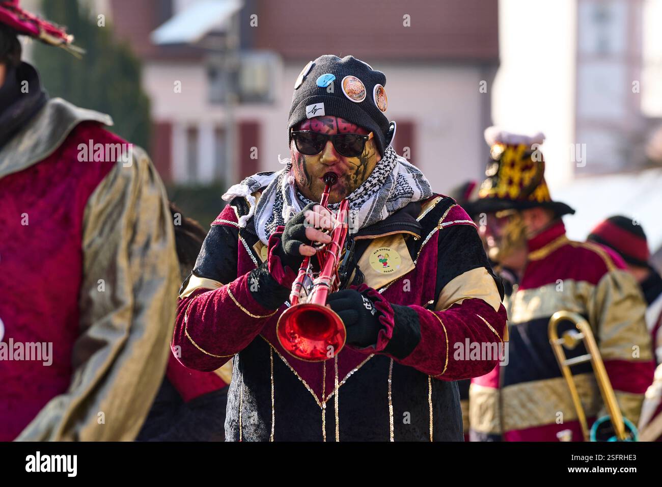 Mertingen, Bavaria, Germany - February 9, 2025: Big carnival parade in ...