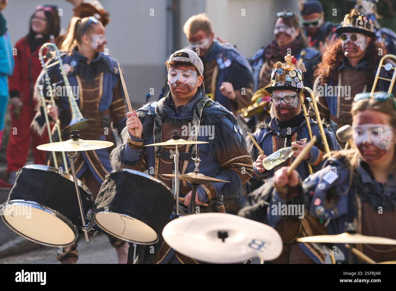Mertingen, Bavaria, Germany - February 9, 2025: Big carnival parade in ...