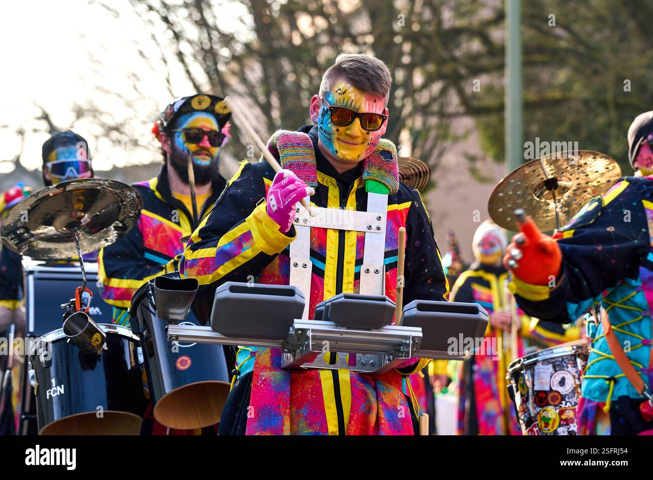 Mertingen, Bavaria, Germany - February 9, 2025: Big carnival parade in ...