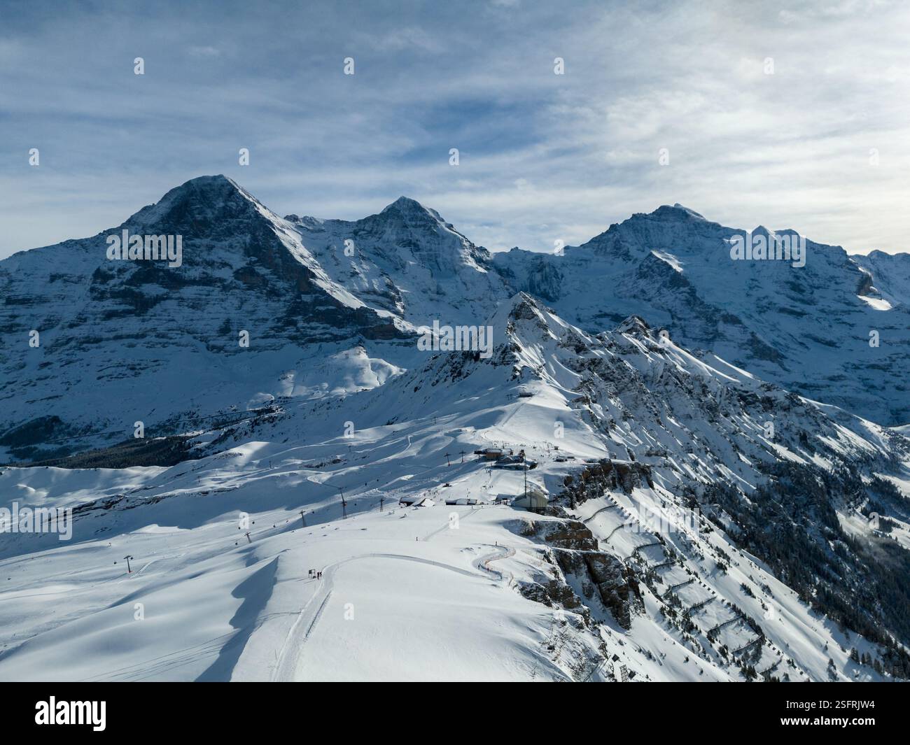 Eiger and Monch Mountains. Switzerland. Aerial View Stock Photo - Alamy