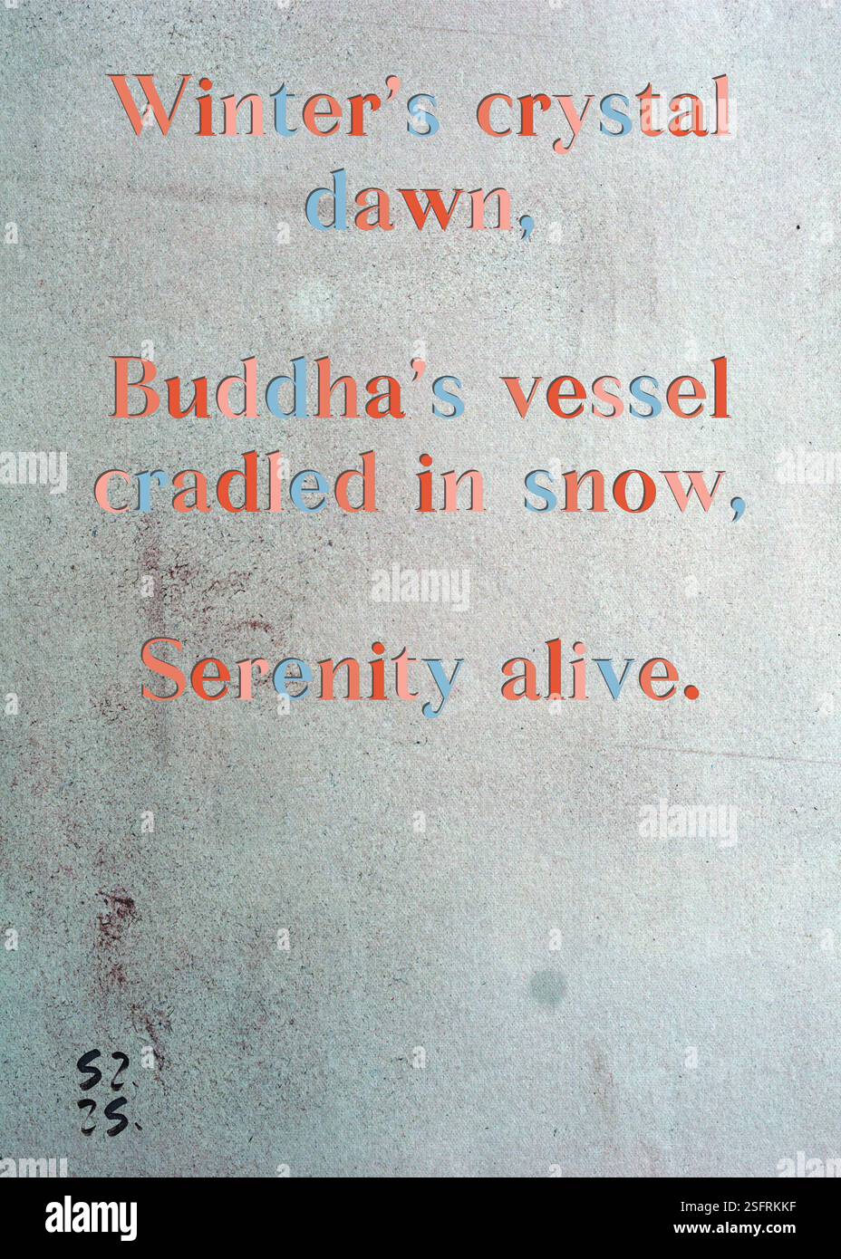 Winter's crystal dawn, Buddha's vessel cradled in snow, Serenity alive ...