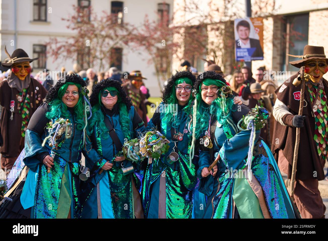 Mertingen, Bavaria, Germany - February 9, 2025: Big carnival parade in ...