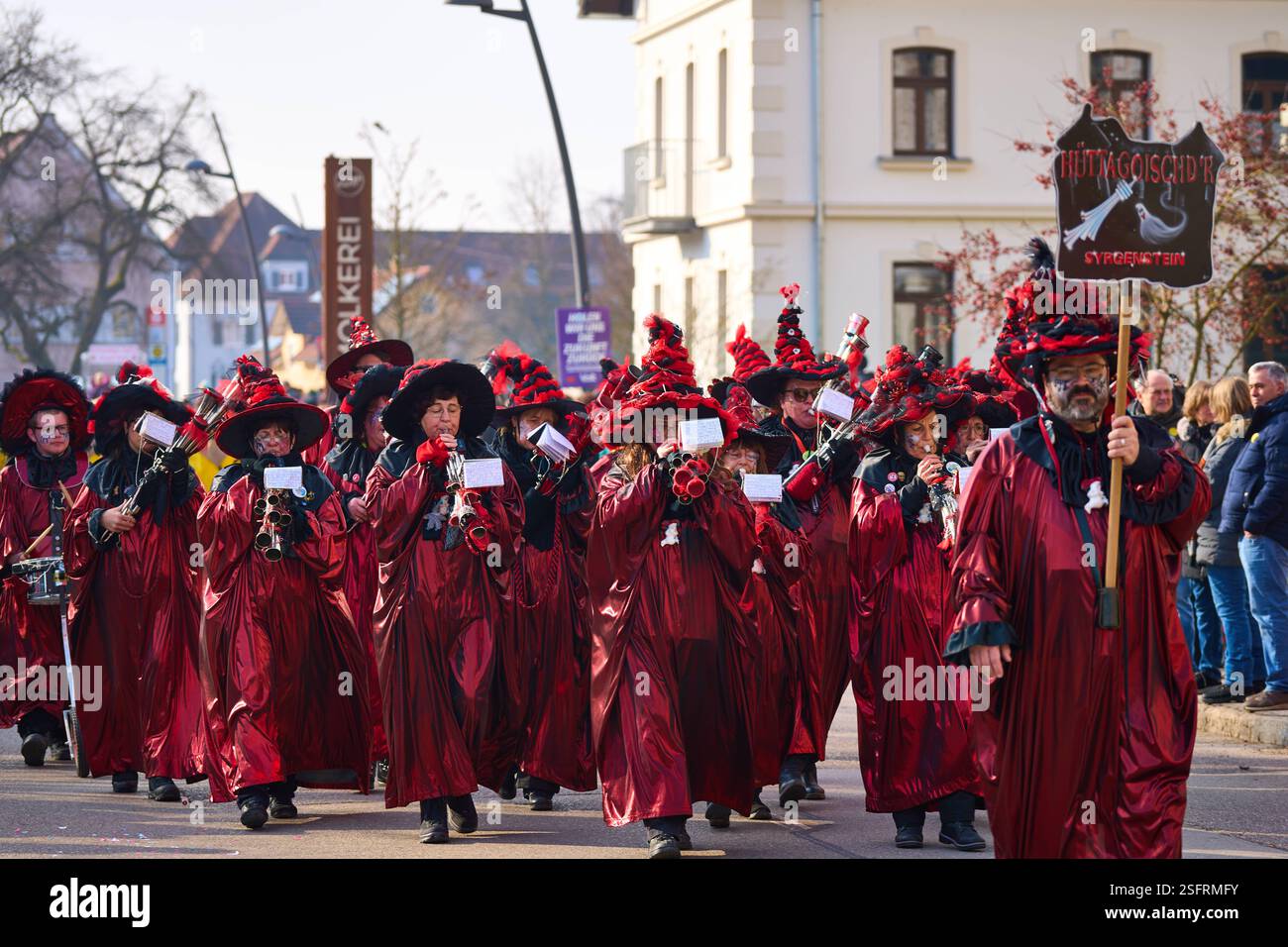 Mertingen, Bavaria, Germany - February 9, 2025: Big carnival parade in ...