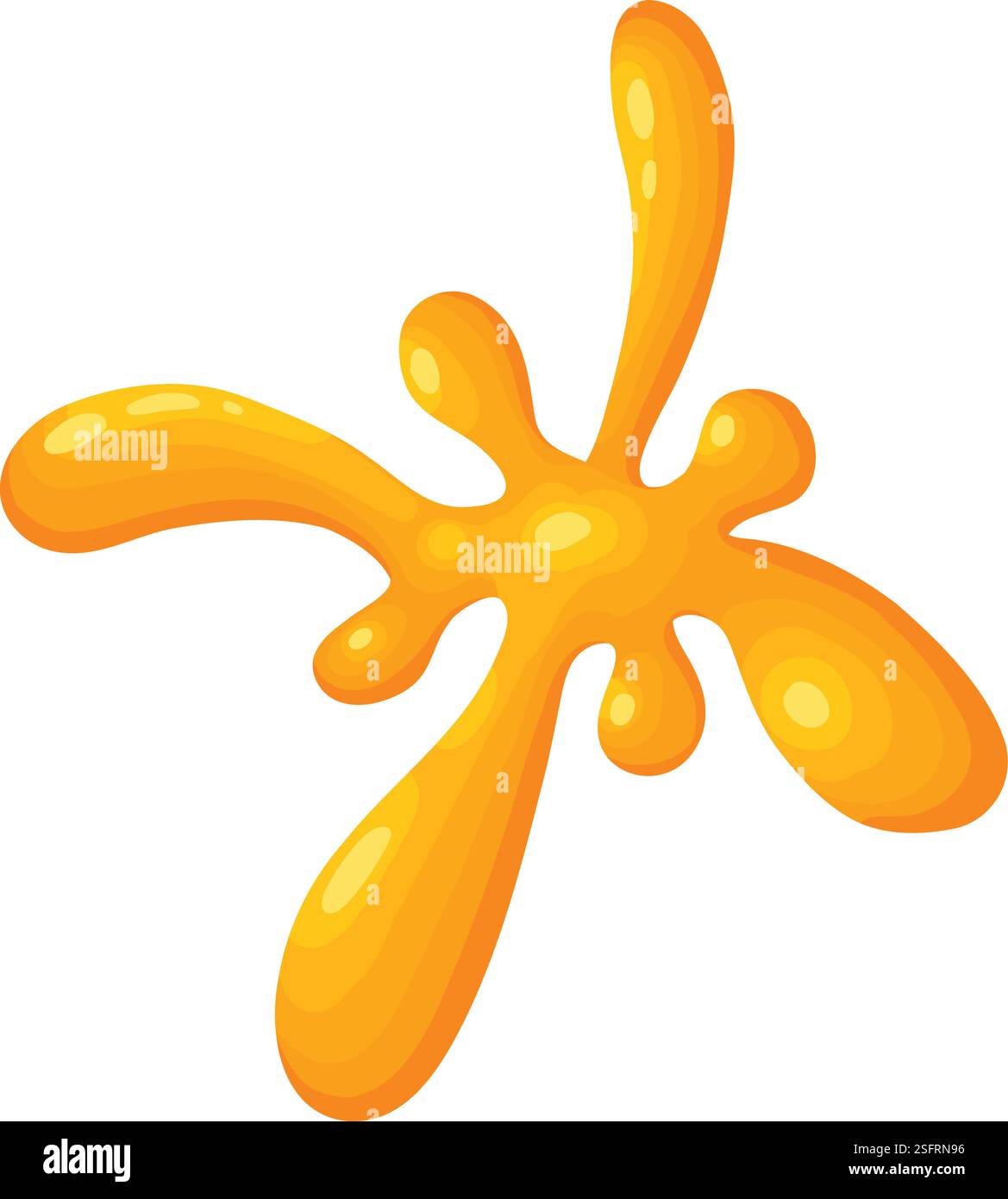 Cartoon honey splash. Sweet syrup dripping spots, melting liquid honey ...