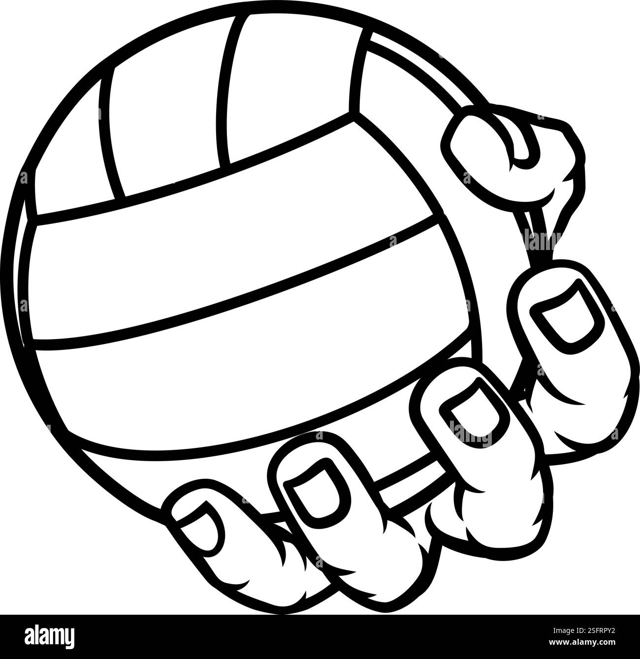Mascot Person Hand Fist Holding Volleyball Ball Stock Vector Image ...
