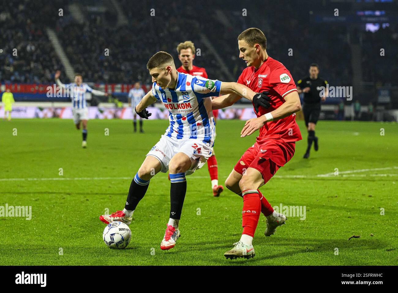 HEERENVEEN - (l-r) Milos Lukovic of SC Heerenveen, Gustaf Langerbiele of FC Twente during the ...