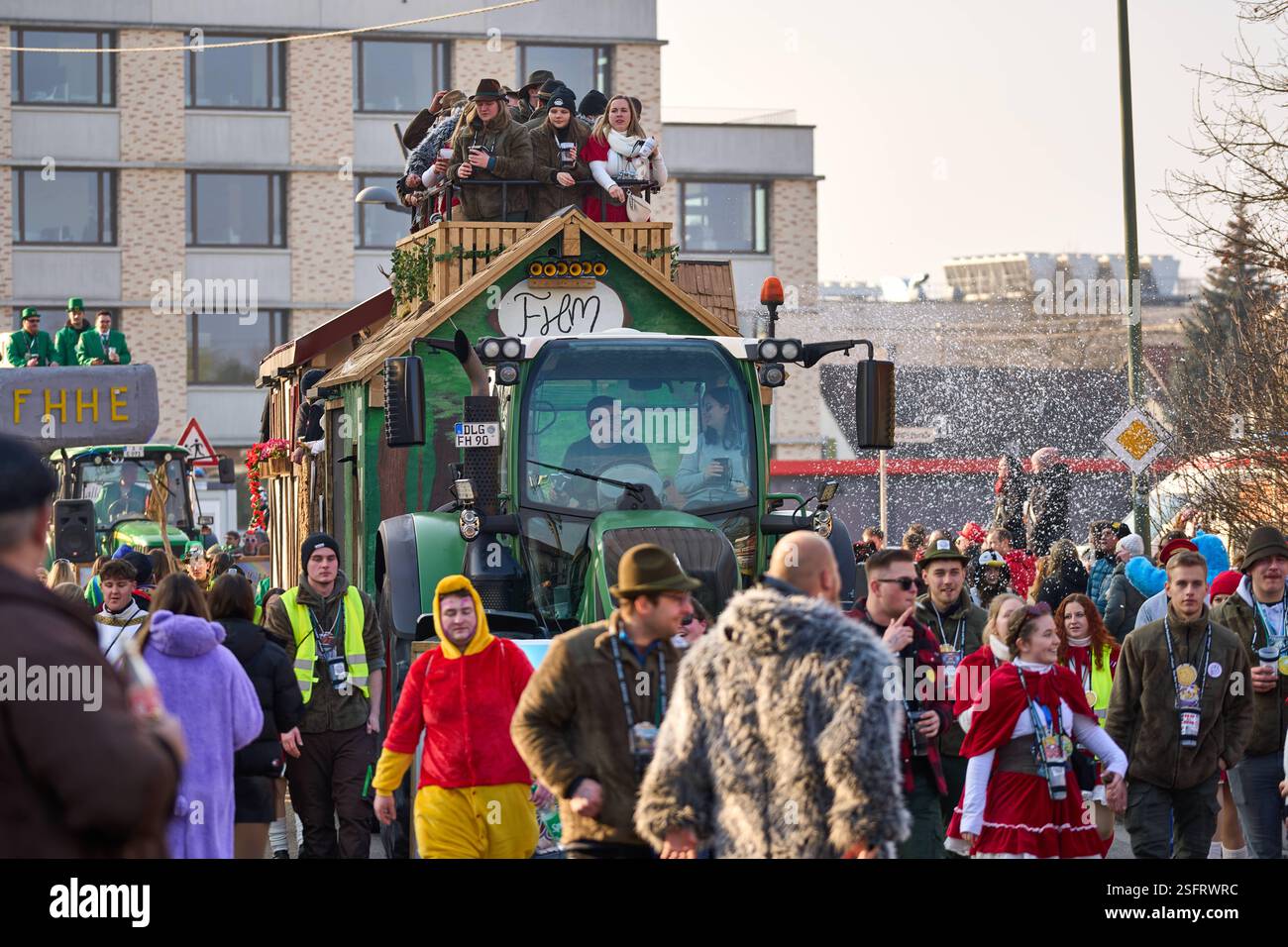 Mertingen, Bavaria, Germany - February 9, 2025: Big carnival parade in ...